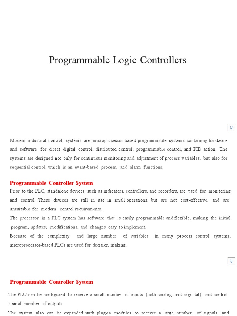 Programmable Logic Controllers | PDF | Programmable Logic Controller | Input/Output