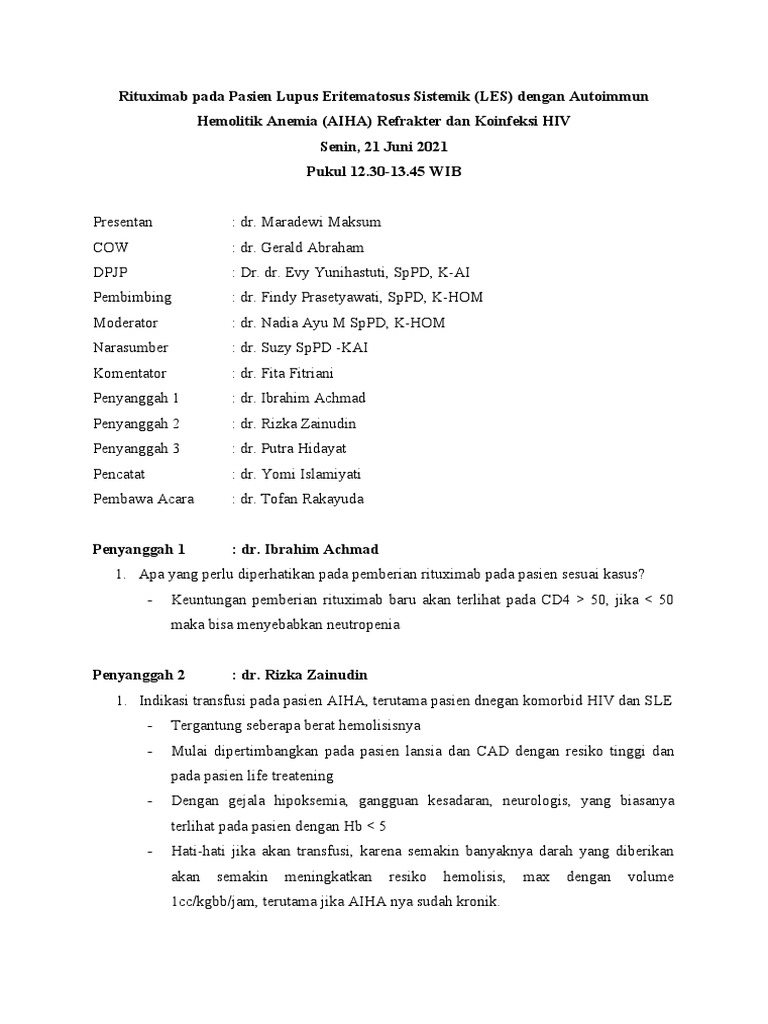 Notulen Presentasi Kasus | PDF
