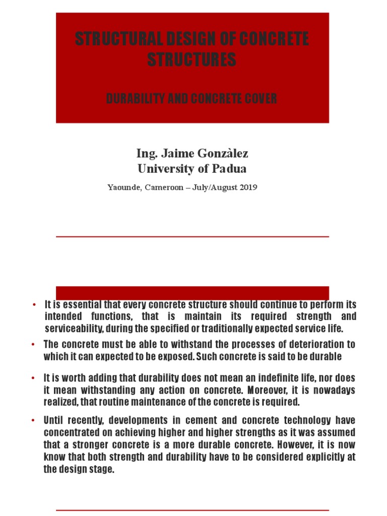 4.durability and Concrete Cover | PDF | Corrosion | Reinforced Concrete