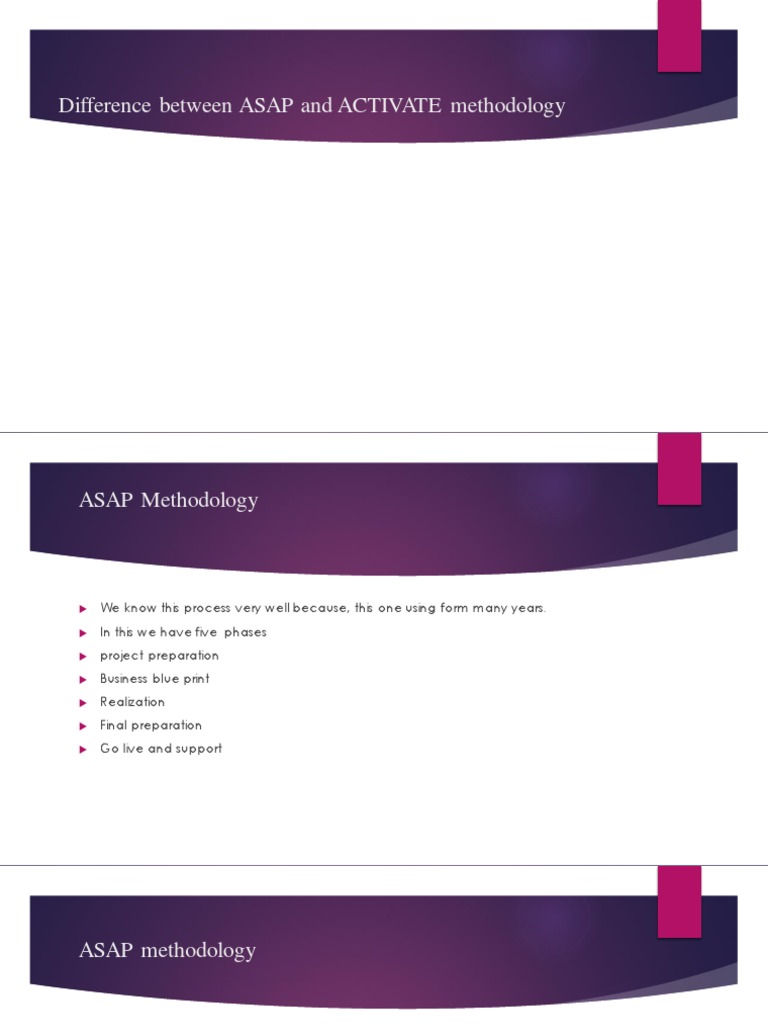 ASAP vs. Activate Methodology in SAP | PDF | Agile Software Development ...