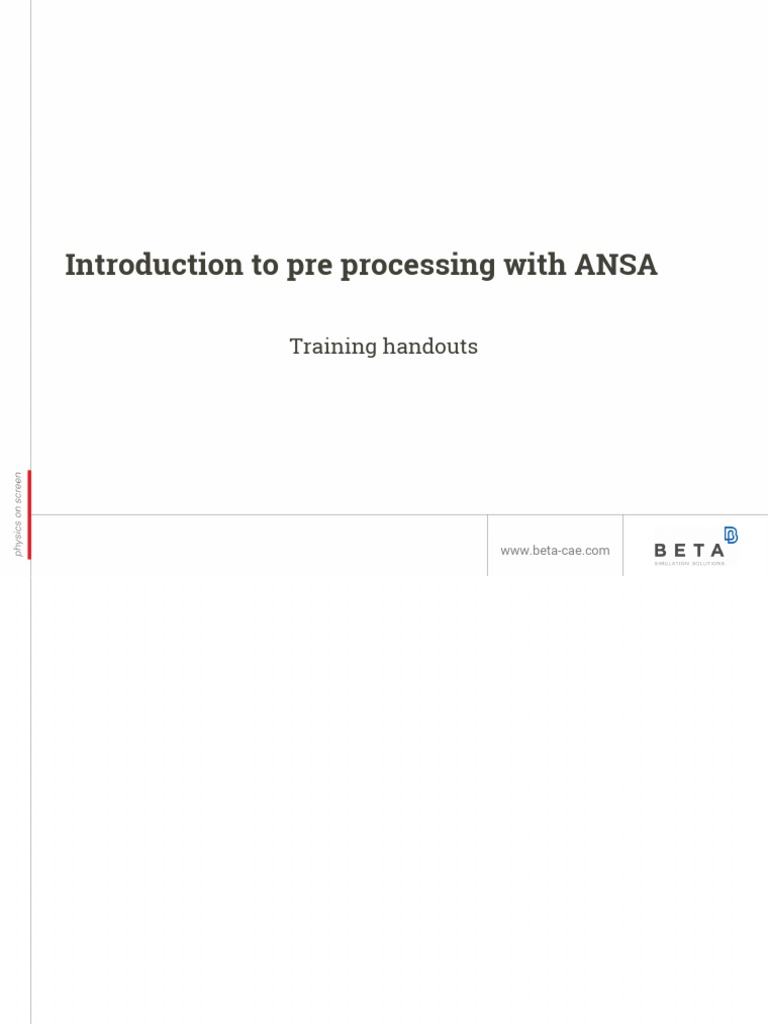 Introduction To Preprocessing Fundamentals With Ansa Pdf Button Computing Window Computing 