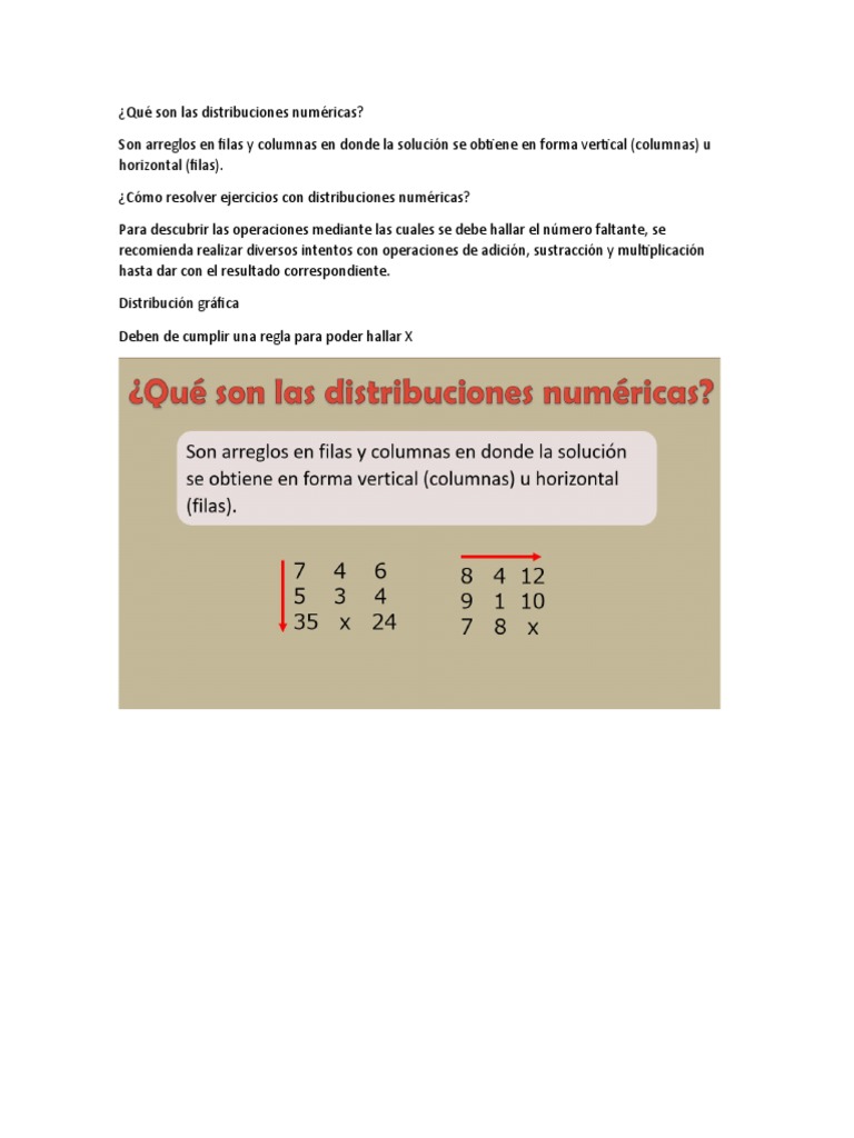 Qué Son Las Distribuciones Numéricas | PDF