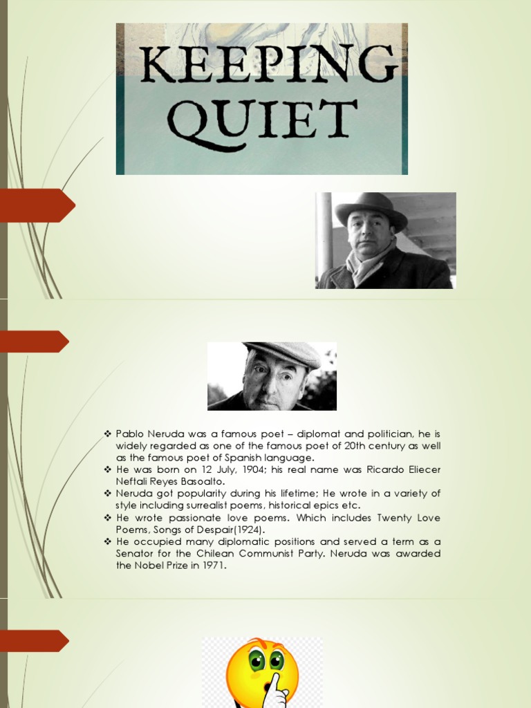 12 English - Keeping Quiet | PDF | Philosophy | Poetry