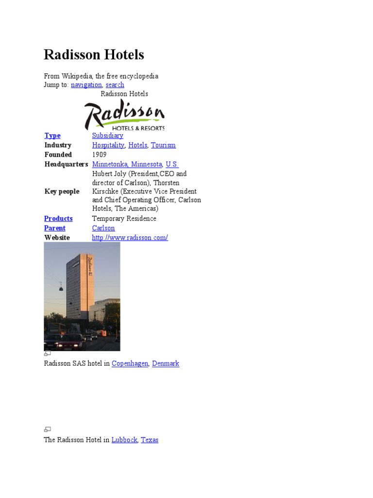 Radisson Hotels | PDF | Hospitality Industry
