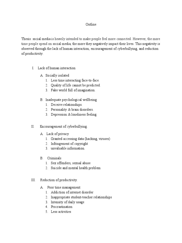 Outline Social Media | PDF | Social Science | Self-Improvement