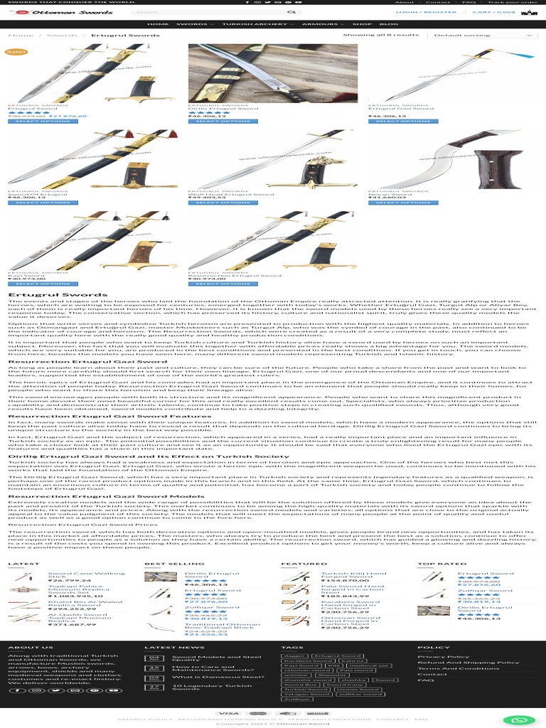 Ertugrul Swords Worldwide Delivery Ottoman Swords Pdf Hero Sword