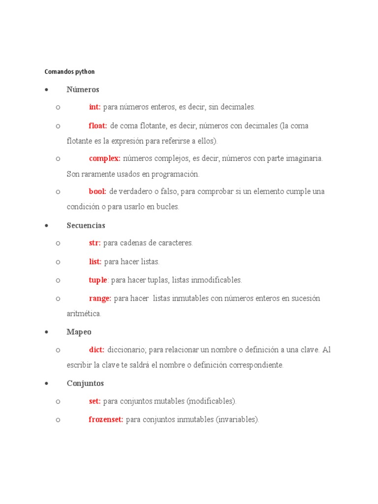 Comandos Python | PDF