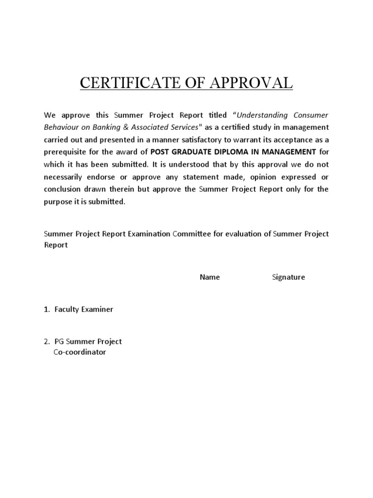 Project Approval Certificate | PDF | Business