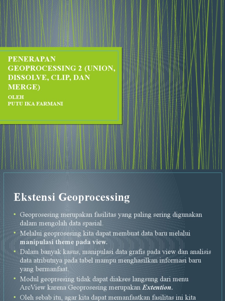 Penerapan Geoprocessing (Unio, Clip, Dissolve, Merge) | PDF