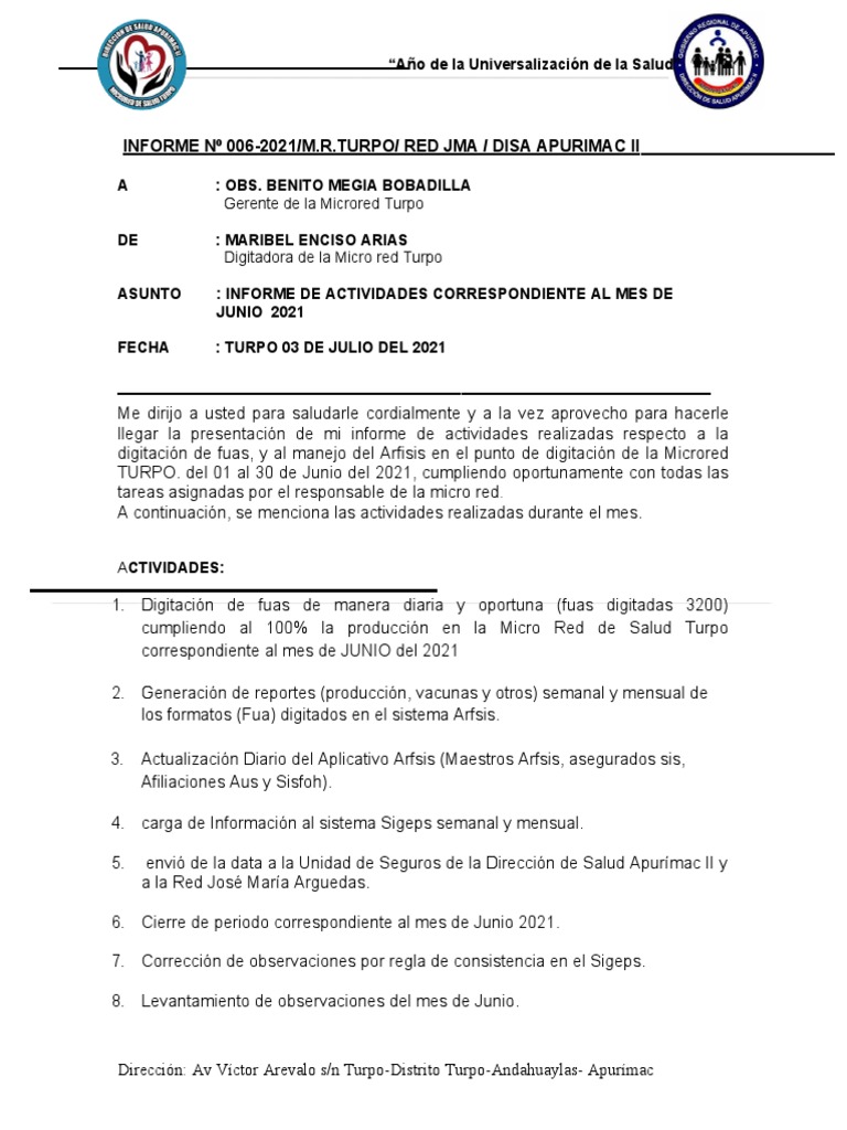 Informe Maribel Enciso Arias 1 | PDF | Informática y tecnología de la ...