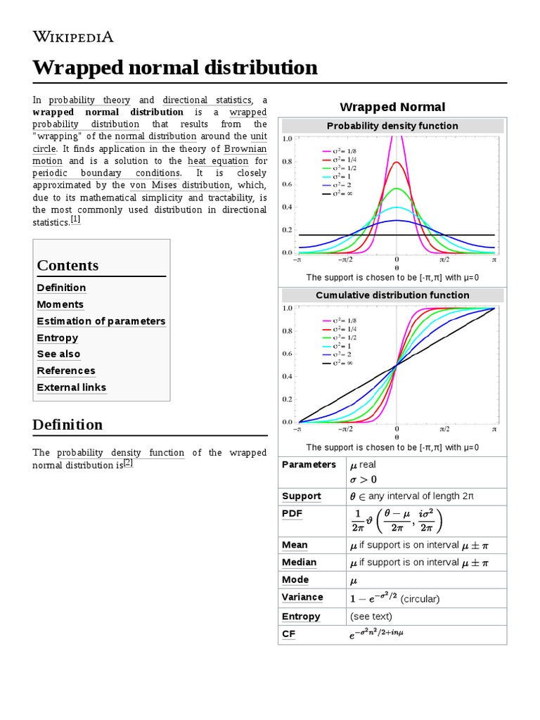 Wrapped Normal Distribution | PDF | Normal Distribution | Statistical ...