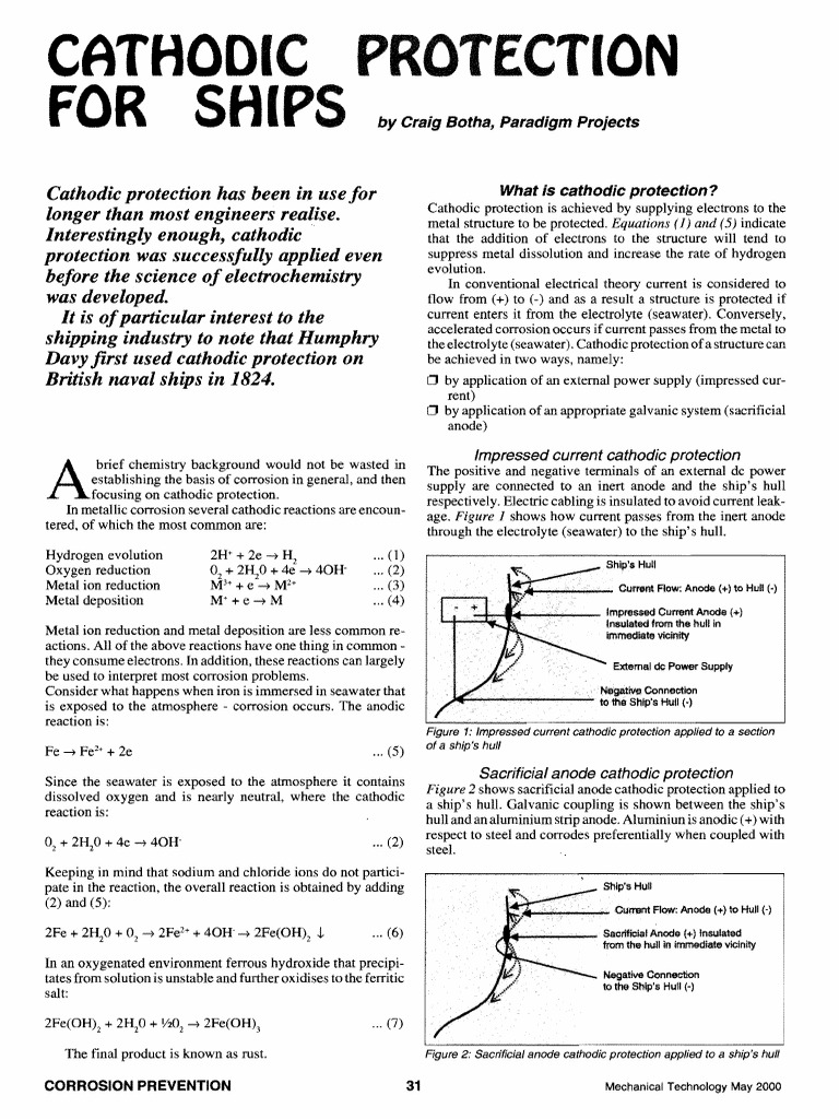 Ship Cathodic Protection Overview | PDF | Anode | Corrosion