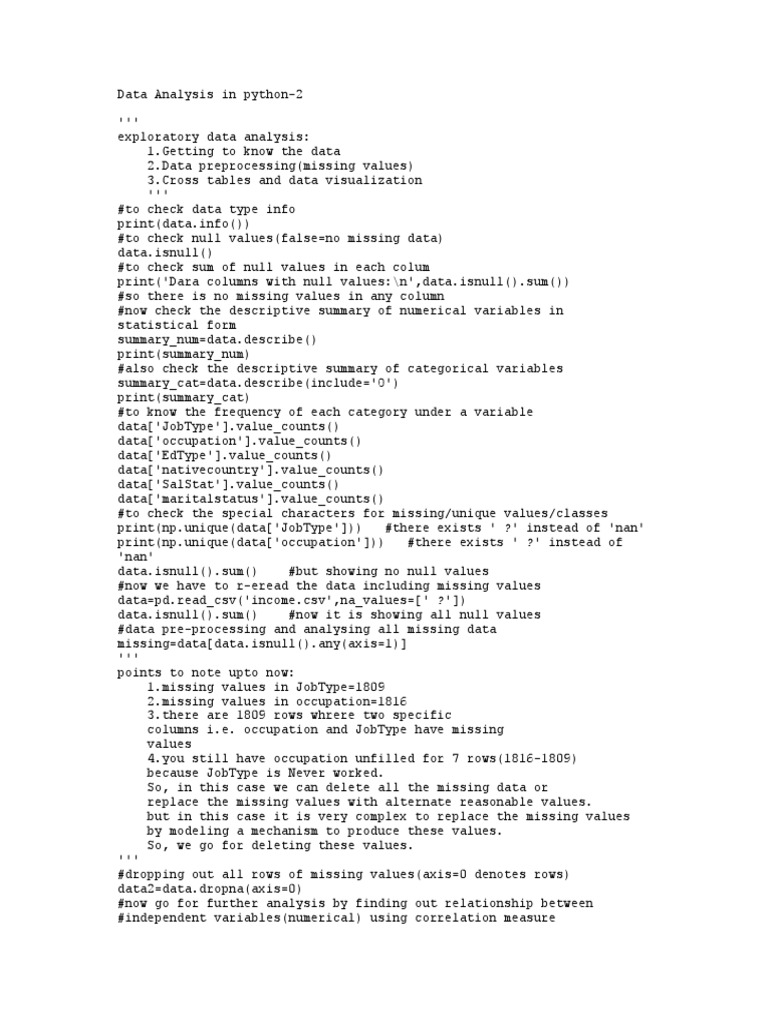 Data Analysis In Python 2 PDF Data Analysis Applied Mathematics