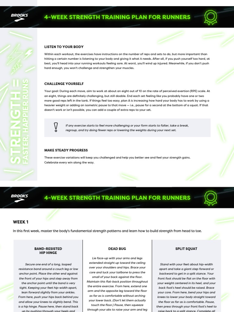 4-Week Strength Training Plan For Runners | PDF | Strength Training | Foot