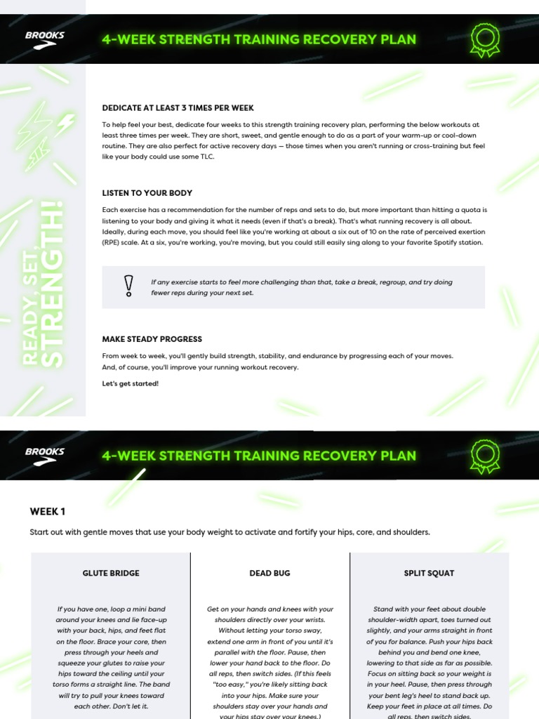 4-Week Strength Training Recovery Plan | PDF | Strength Training ...