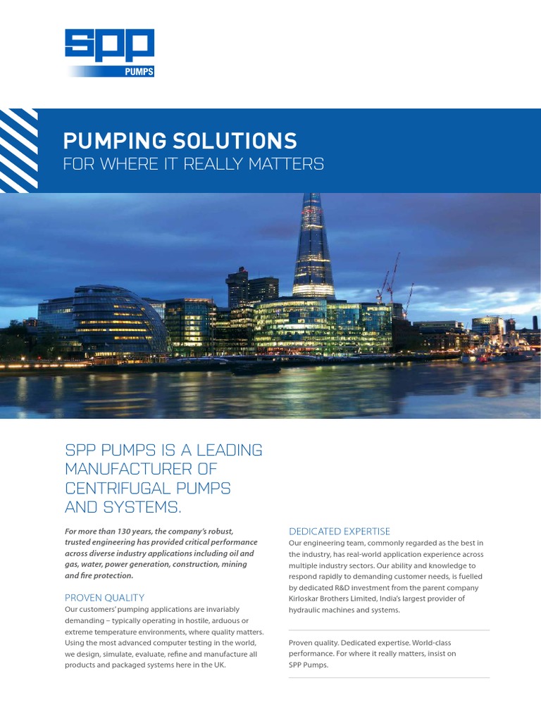 Centrifugal Pump Solutions by SPP | PDF | Pump | Engines