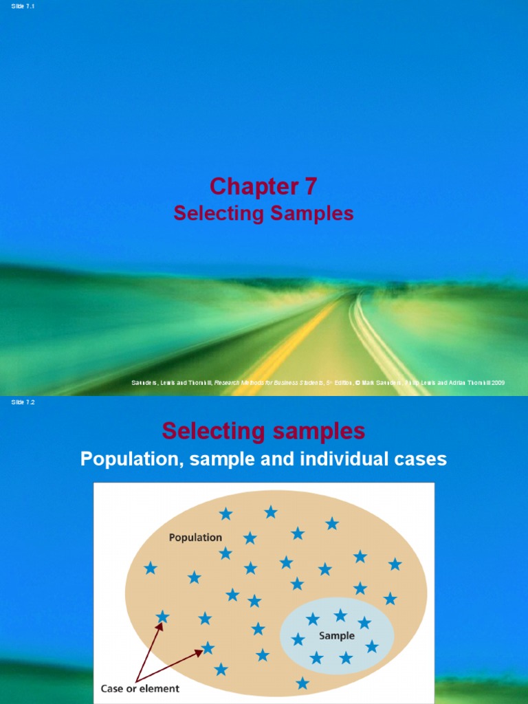 Chapter 7 | Download Free PDF | Sample Size Determination | Sampling (Statistics)