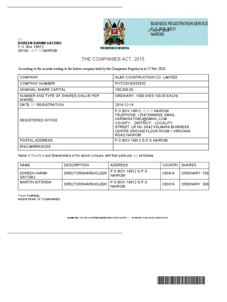 ALBA CR12 2021 Latest | PDF | Companies | Business