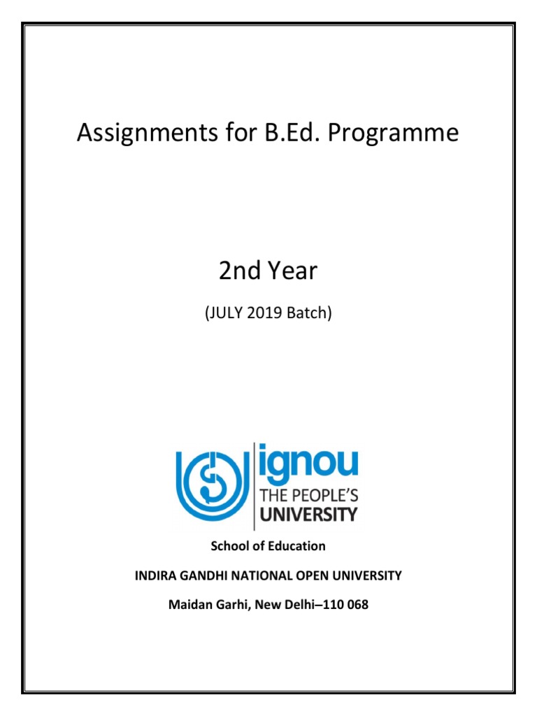 B.ed. Second Year Assignments 2019 (English) | PDF | Educational ...