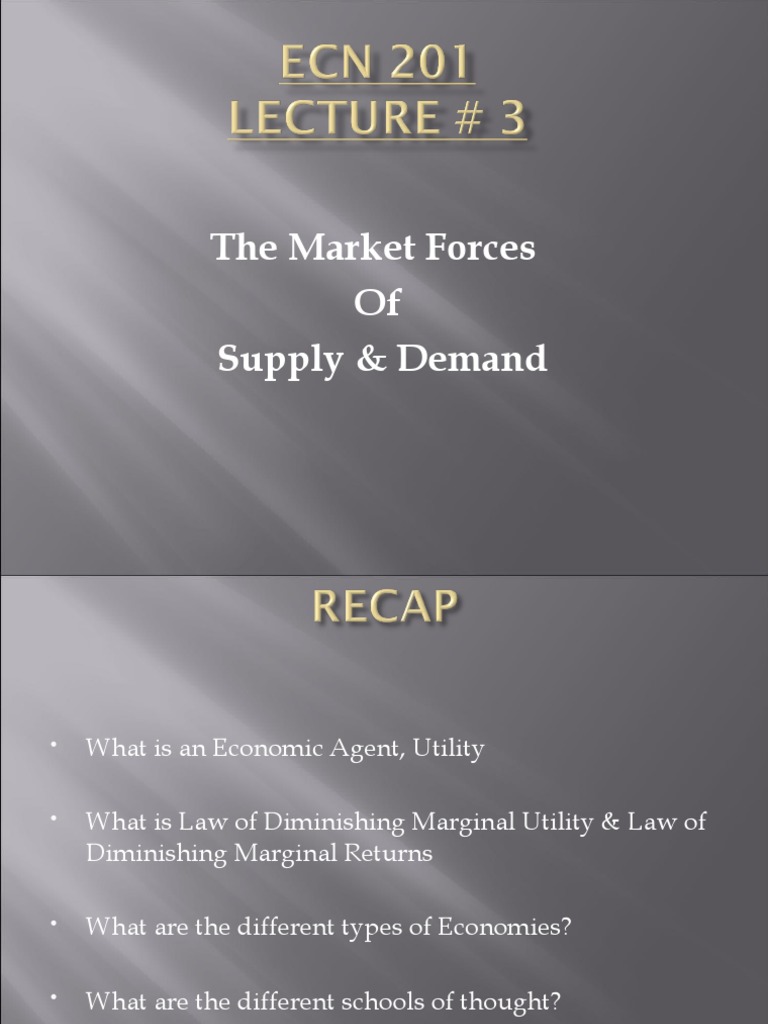 The Market Forces of Supply & Demand | PDF | Supply (Economics ...