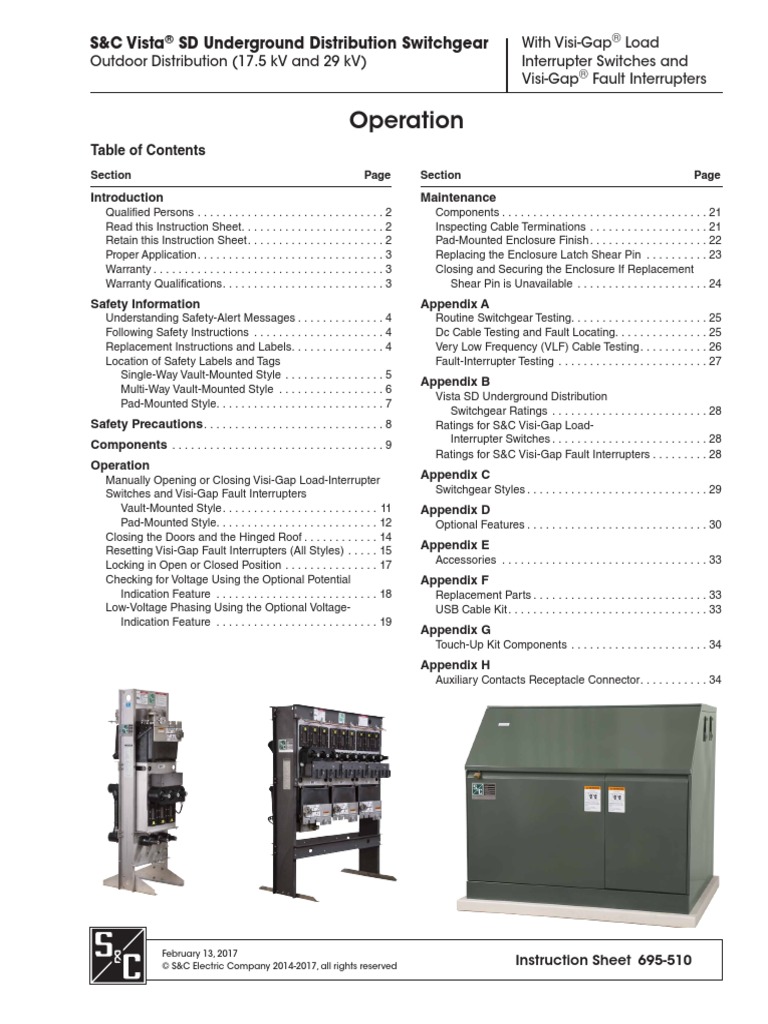 S&C SD Instruction Sheet 695-510 | PDF | Switch | Door