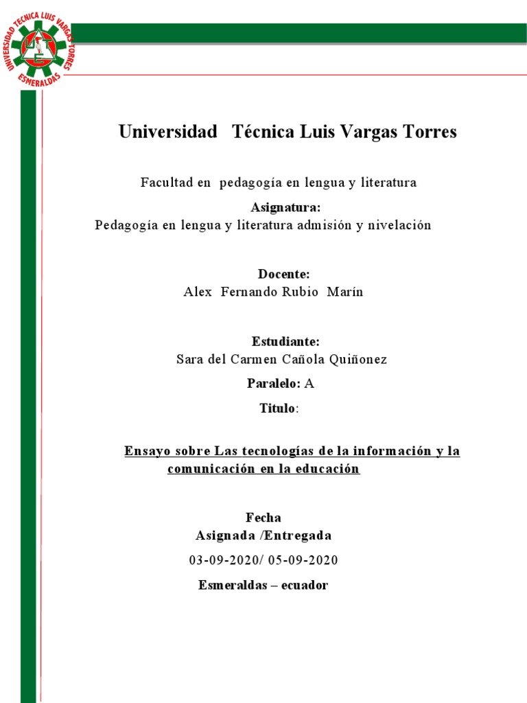 Ensayo I | PDF | Tecnología de información y comunicaciones | Ecuador