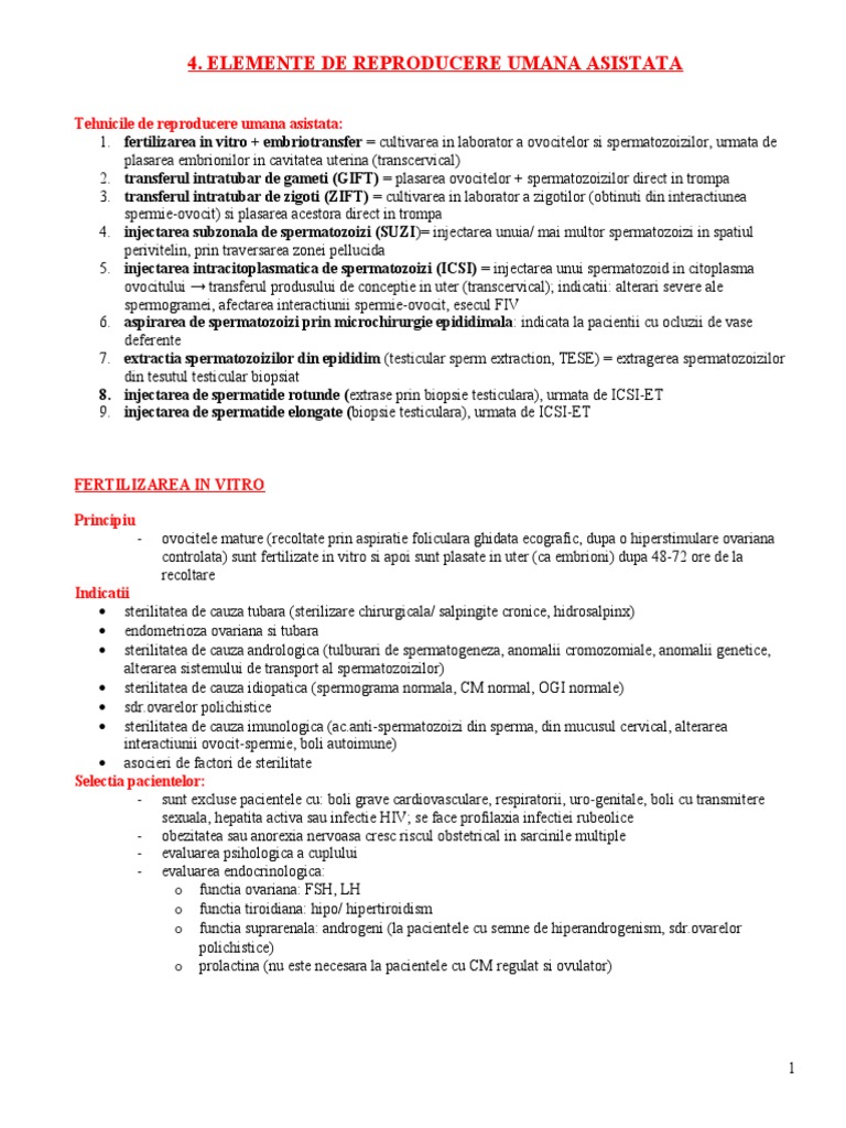 Elemente de Reproducere Umana Asistata | PDF