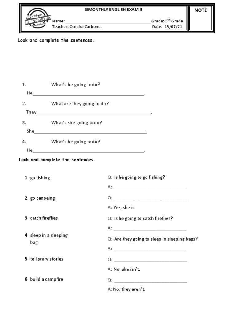 Bimonthly English Exam Ii Incomplete 5 | PDF | Language Arts & Discipline