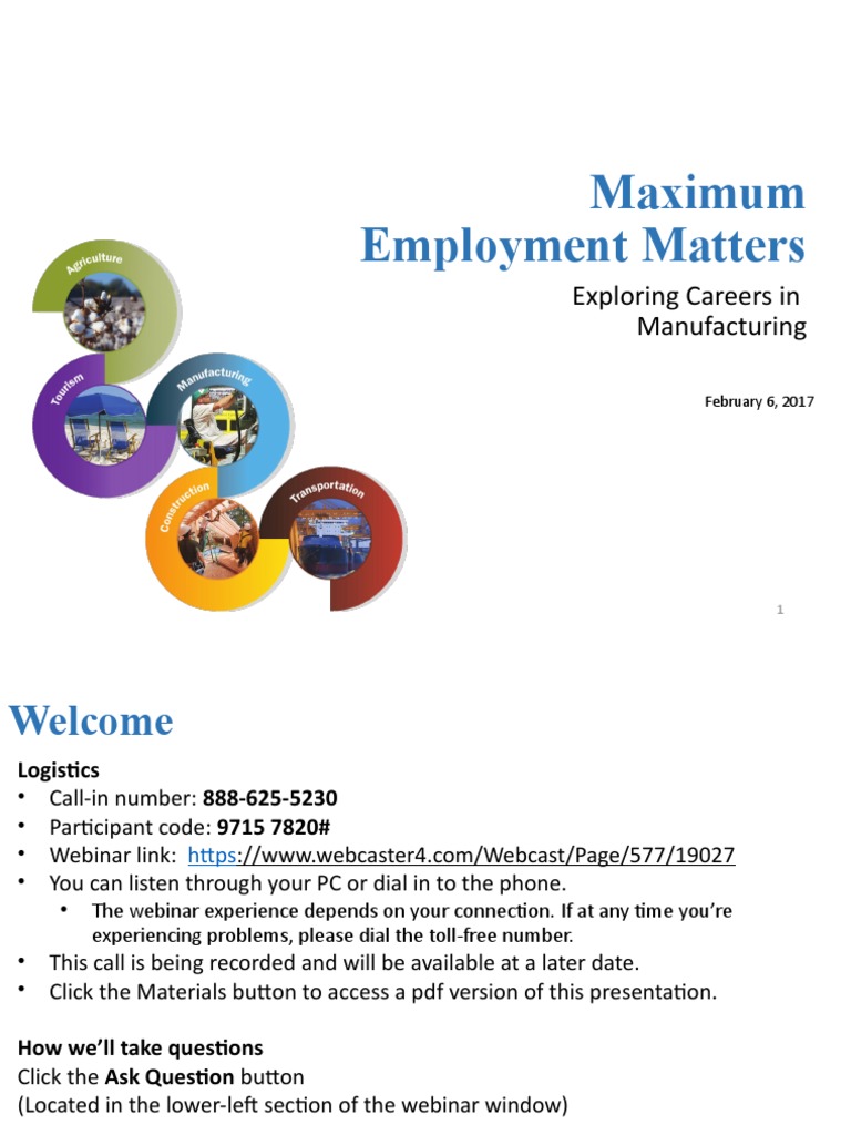 Exploring Careers in Manufacturing Presentation | PDF | Labour ...