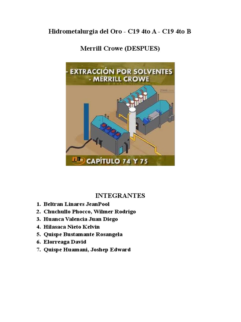 Merril Crowe | PDF | Filtración | Zinc