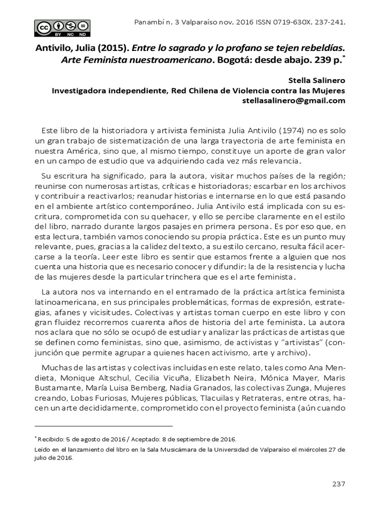 Antivilo Julia 2015 Entre Lo Sagrado y Lo Profano | PDF | Arte de ...