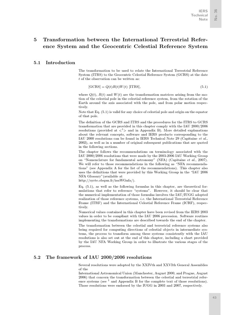 Transformation Between The International Terrestrial Refer-Ence System ...