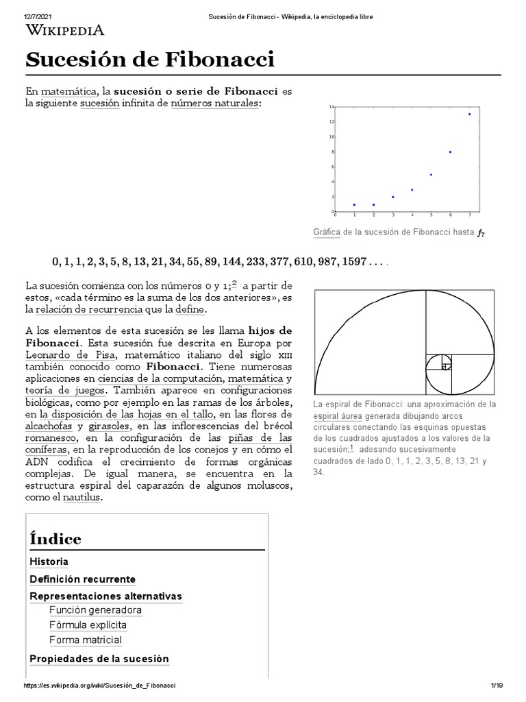 Sucesión de Fibonacci | PDF | Números | Algoritmos