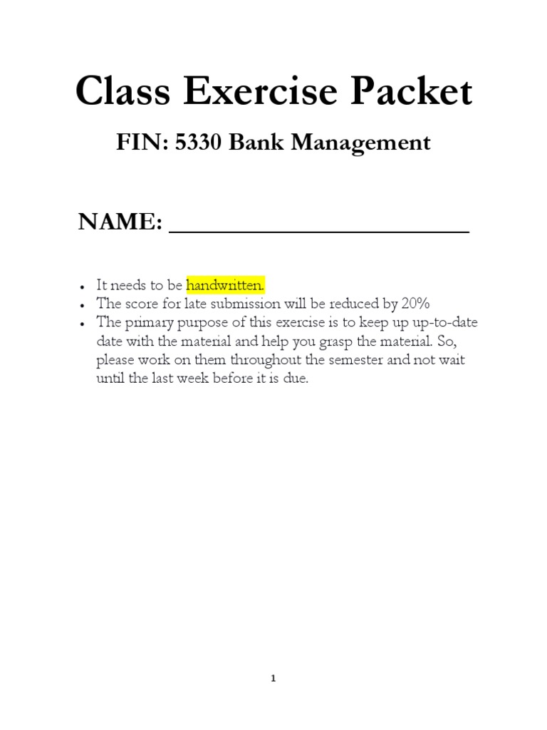 Class Exercise Packet | Download Free PDF | Too Big To Fail | Futures ...