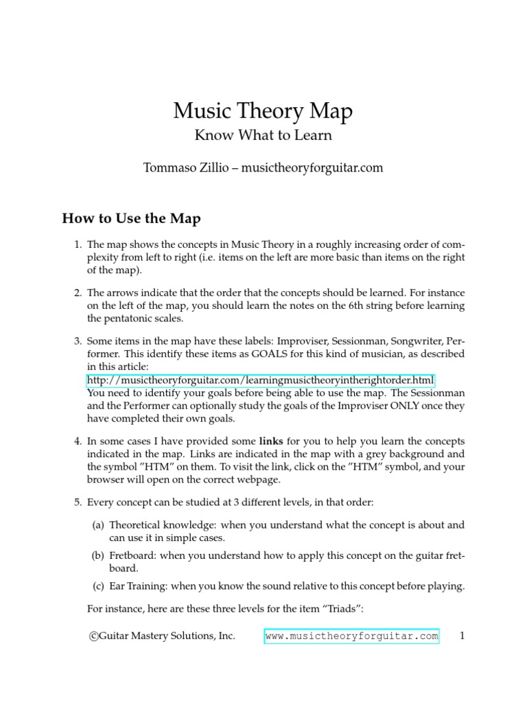 Music Theory Map Instructions | PDF | Language Arts & Discipline | Art