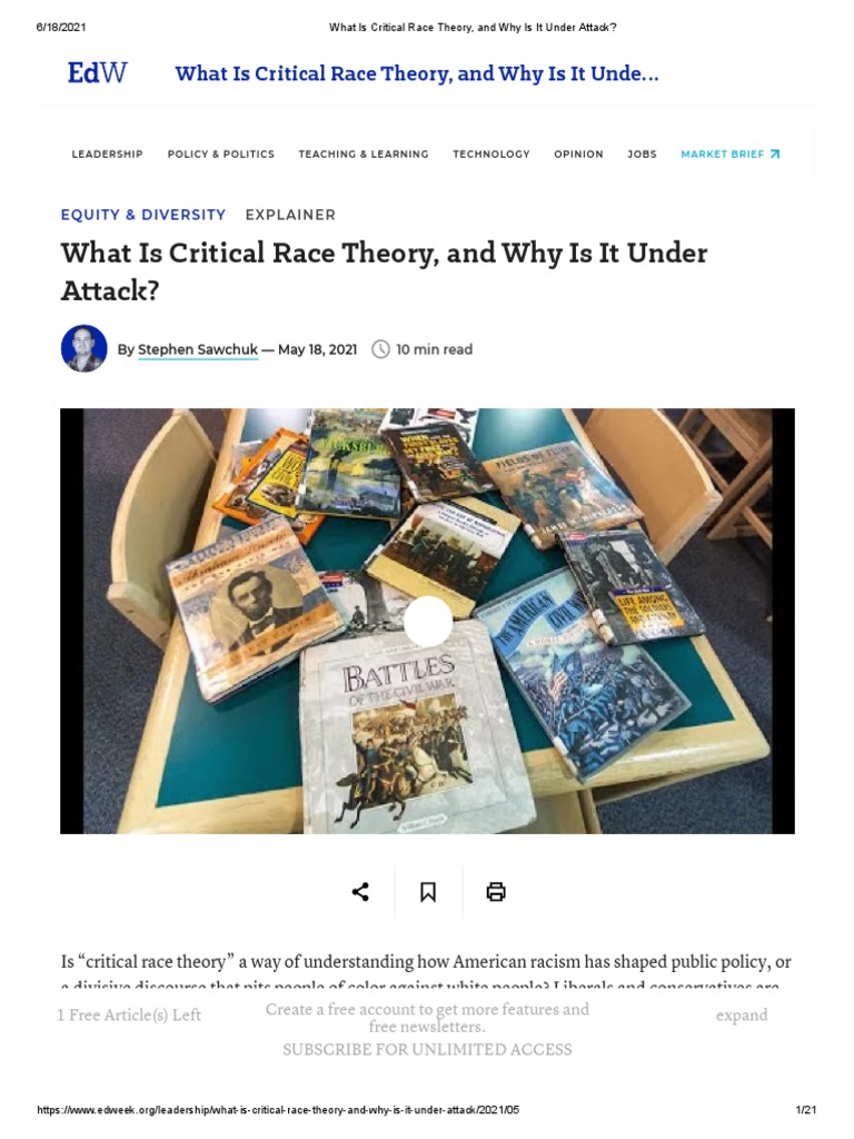 What Is Critical Race Theory, and Why Is It Under Attack | PDF ...