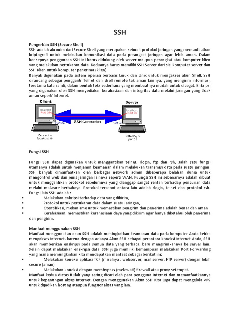 Pengertian SSH (Secure Shell) | PDF