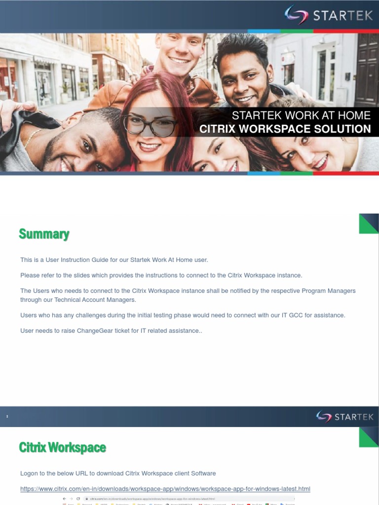 Citrix Workspace User Guide for STARTEK | PDF