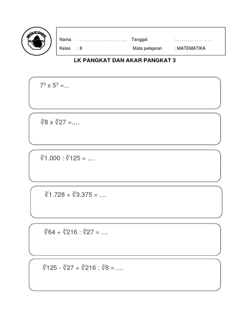 LK Pangkat Dan Akar Pangkat 3 | PDF