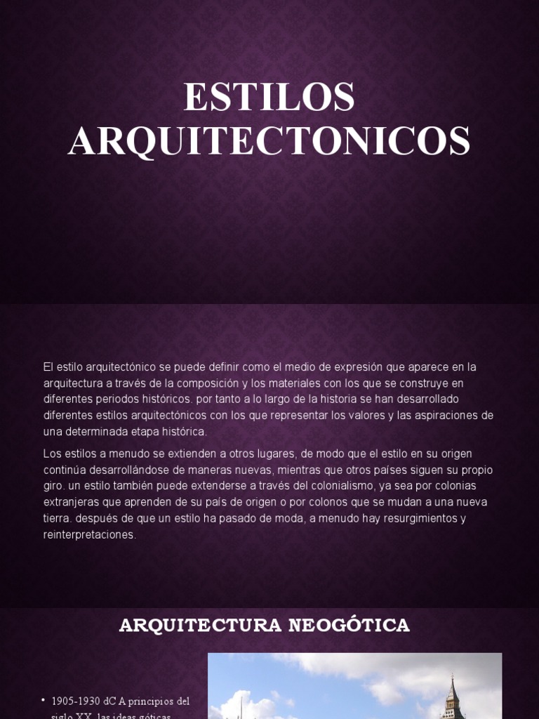 Estilos Arquitectonicos | PDF | Estilos arquitectonicos | Estilo