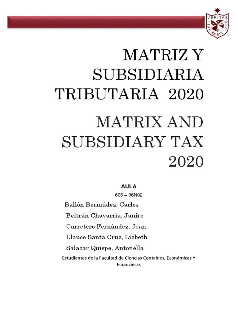 Matriz y Subsidiaria: Responsabilidad 2020 | PDF | Empresas | Estado ...