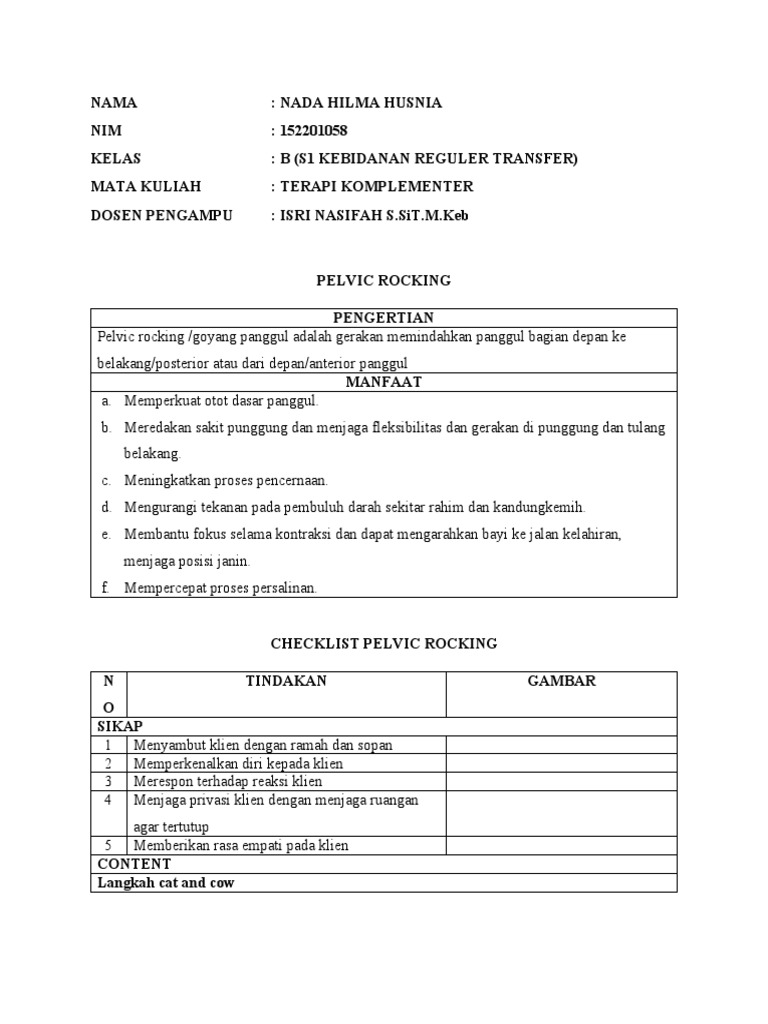 Pelvic Rocking | PDF