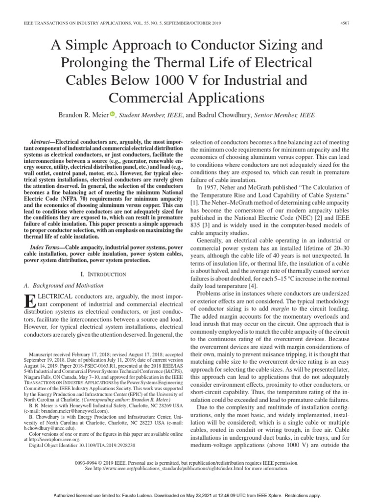 A Simple Approach To Conductor Sizing and Prolonging | PDF | Electrical ...