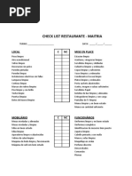 Check List de Cocina | PDF | Cocinando | Implementos nacionales