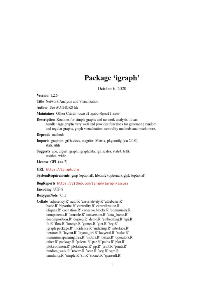 Igraph | PDF | Graph Theory | Discrete Mathematics