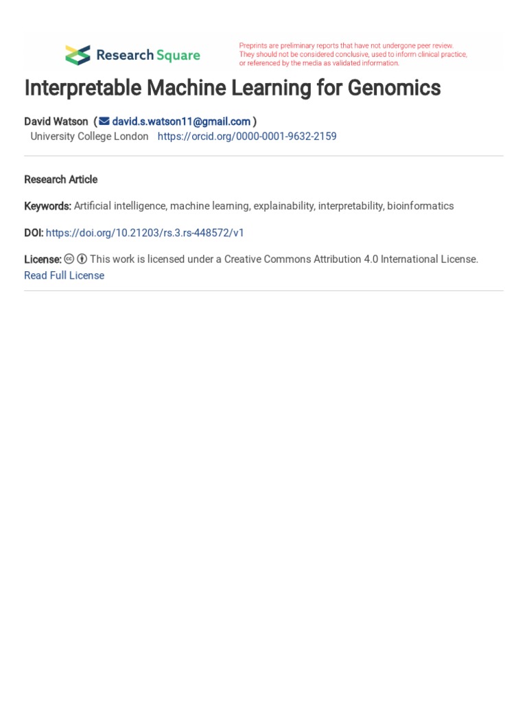v1 Covered | PDF | Machine Learning | Genomics