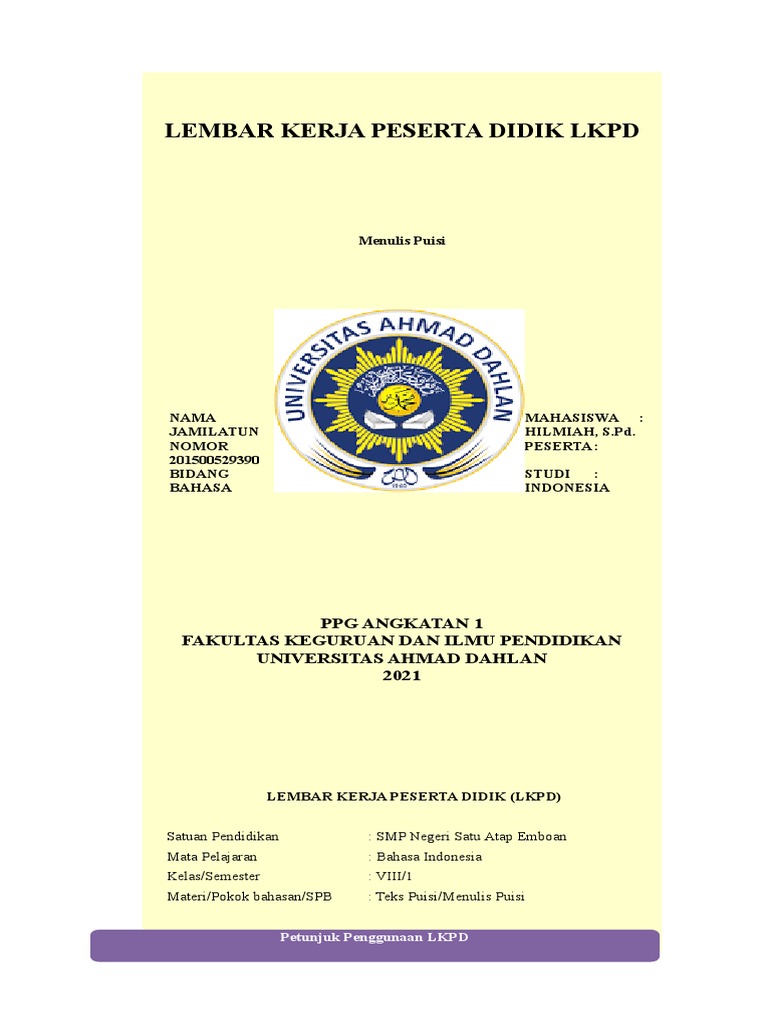 Lampiran LKPD Teks Puisi | PDF