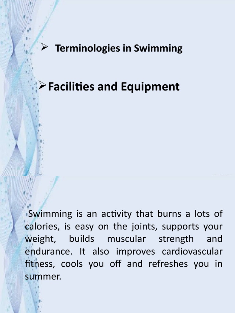 Terminologies in Swimming: Facilities and Equipment | PDF | Swimming ...