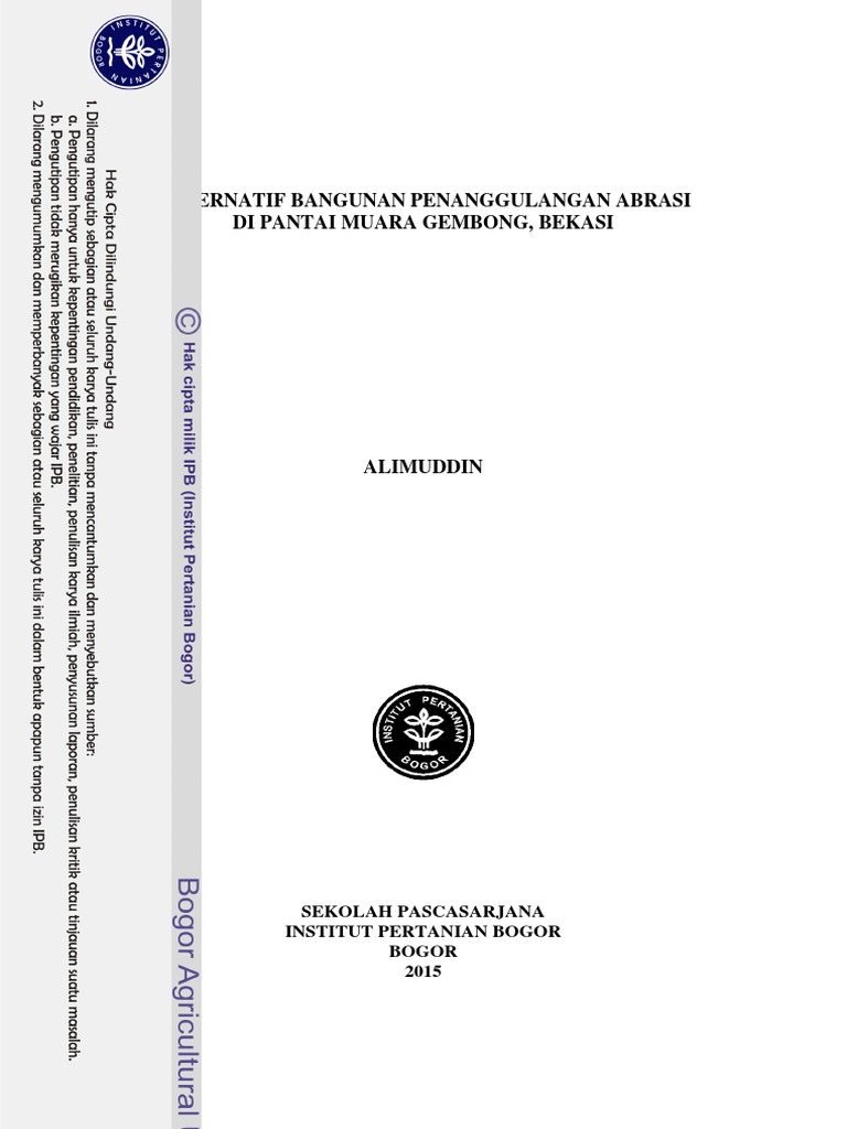 Alternatif Bangunan Penanggulangan Abrasi Di Pantai Muara Gembong, Bekasi Alimuddin | PDF
