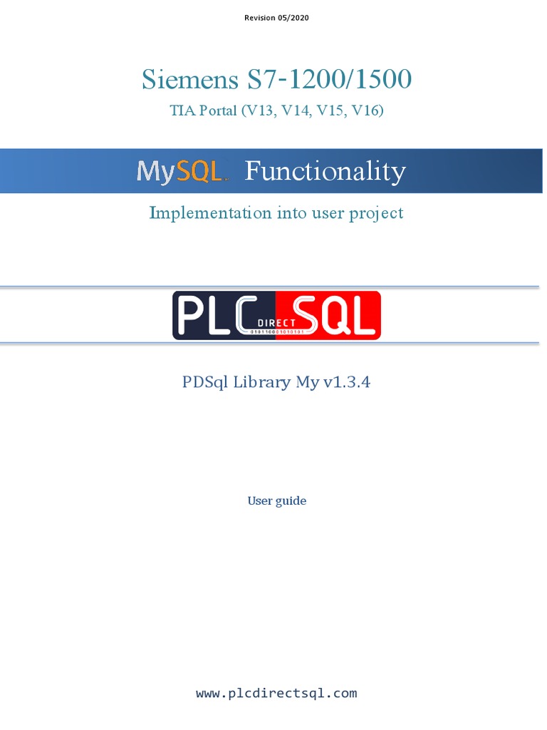 MySQL Functions for Siemens PLCs (TIA Portal V13-V16 | PDF | Boolean Data Type | Integer ...